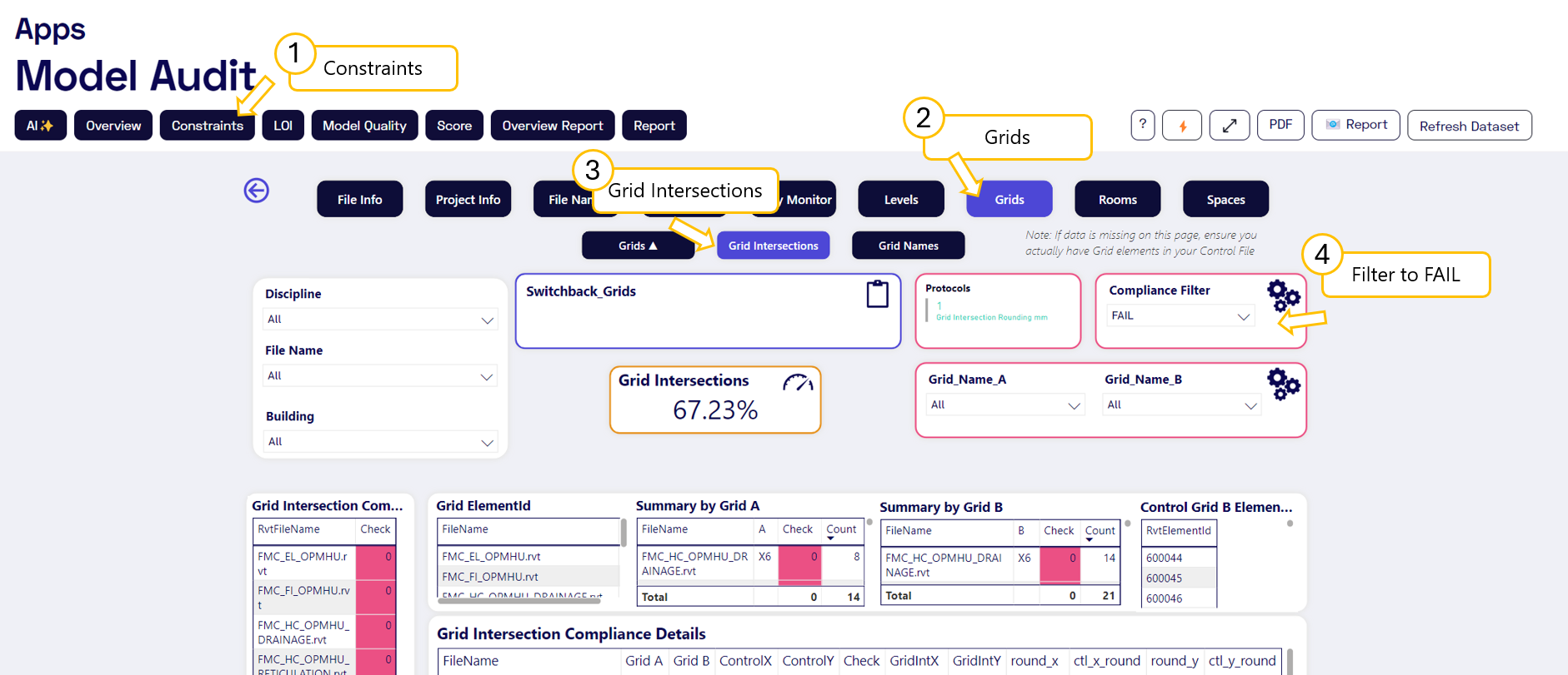 Fix non-compliant grid intersections